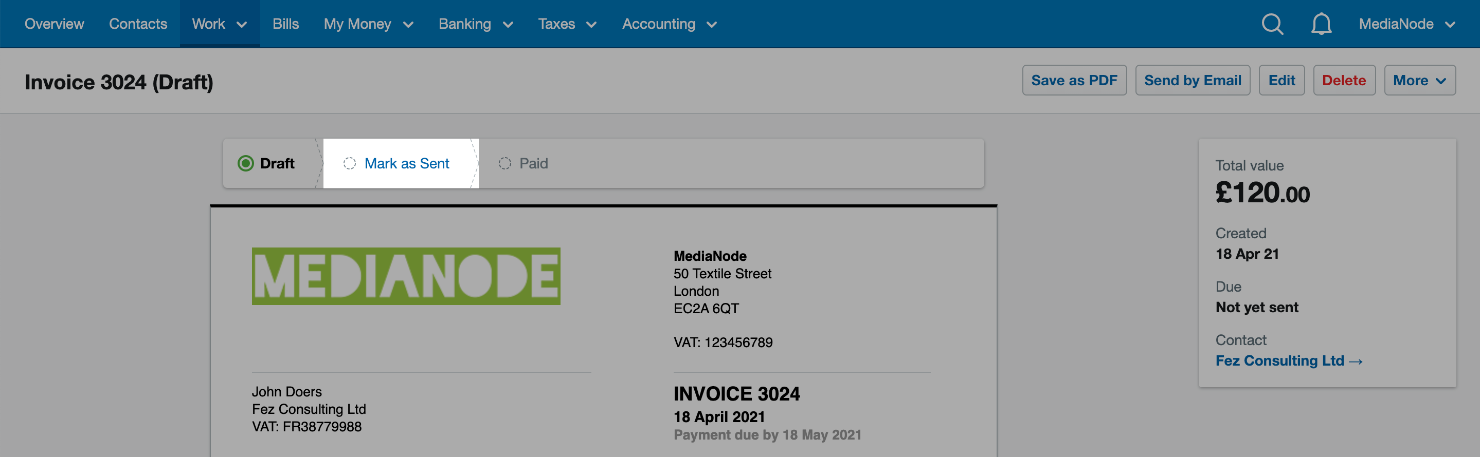 How To Save An Invoice As A PDF FreeAgent