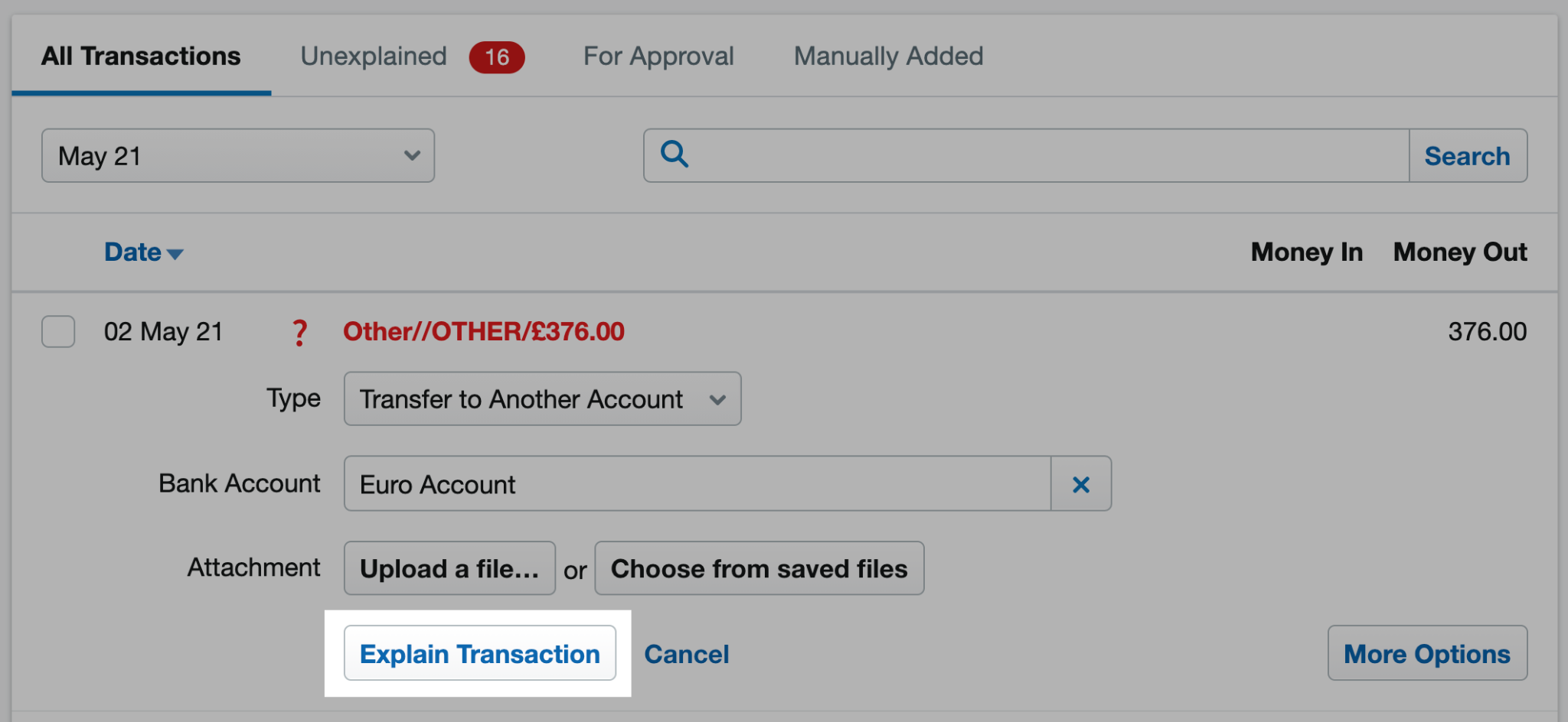 Explain funds transferred to or from a foreign currency bank account ...