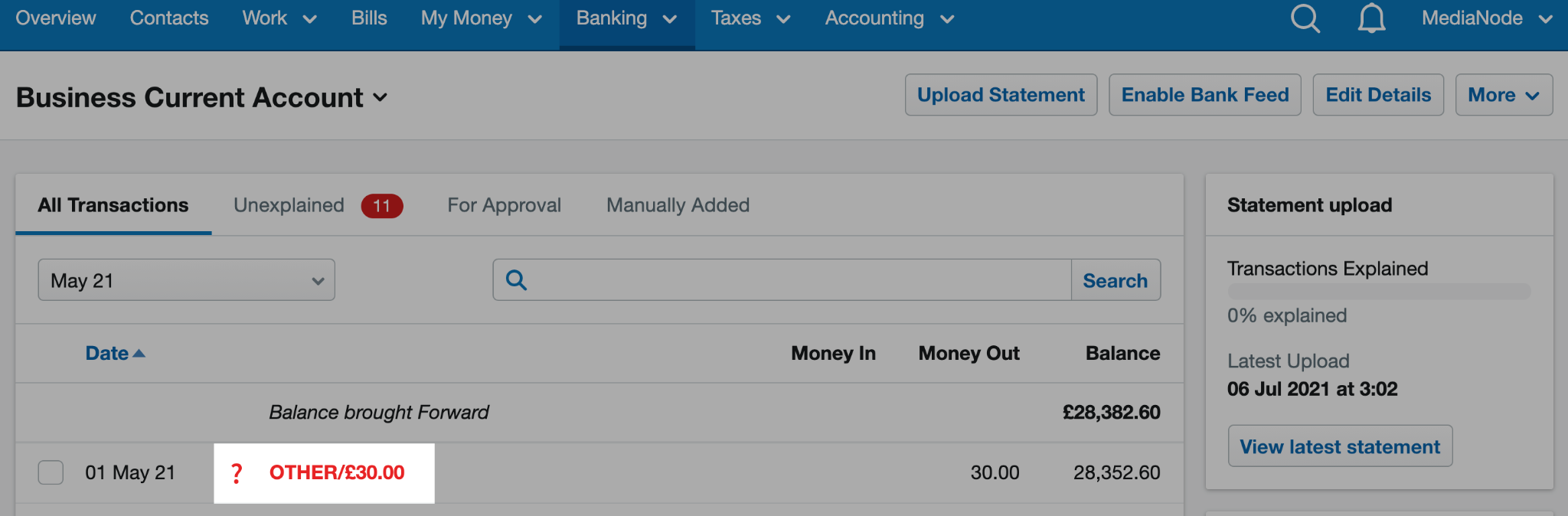 Split a bank transaction between multiple categories – FreeAgent