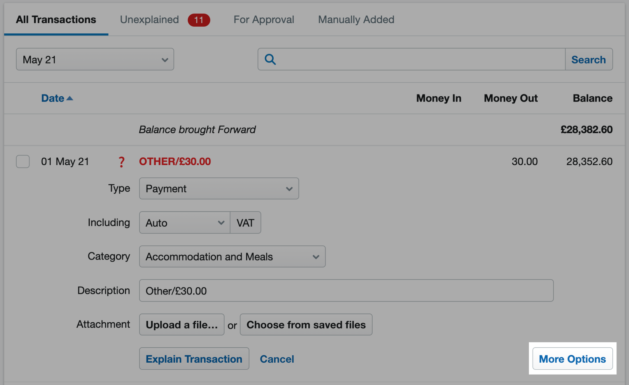 Split a bank transaction between multiple categories – FreeAgent