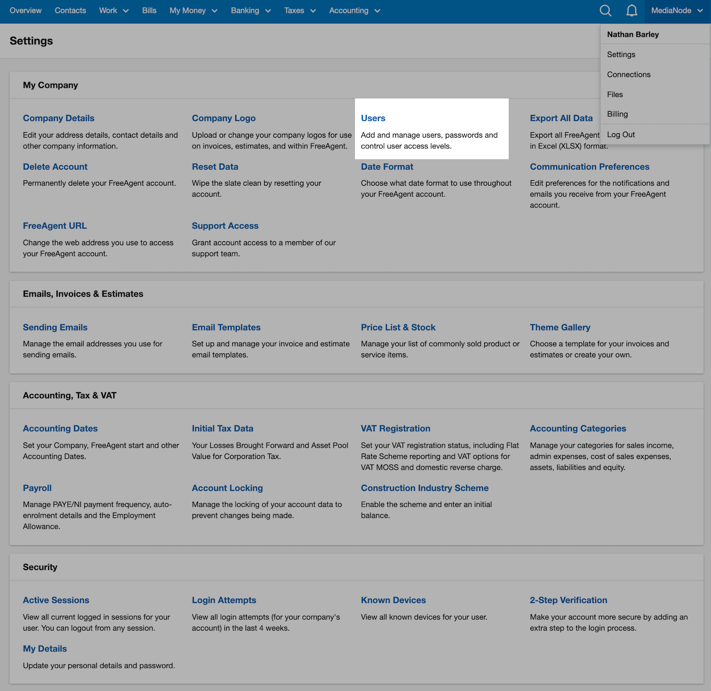 Add a new user to your FreeAgent account – FreeAgent
