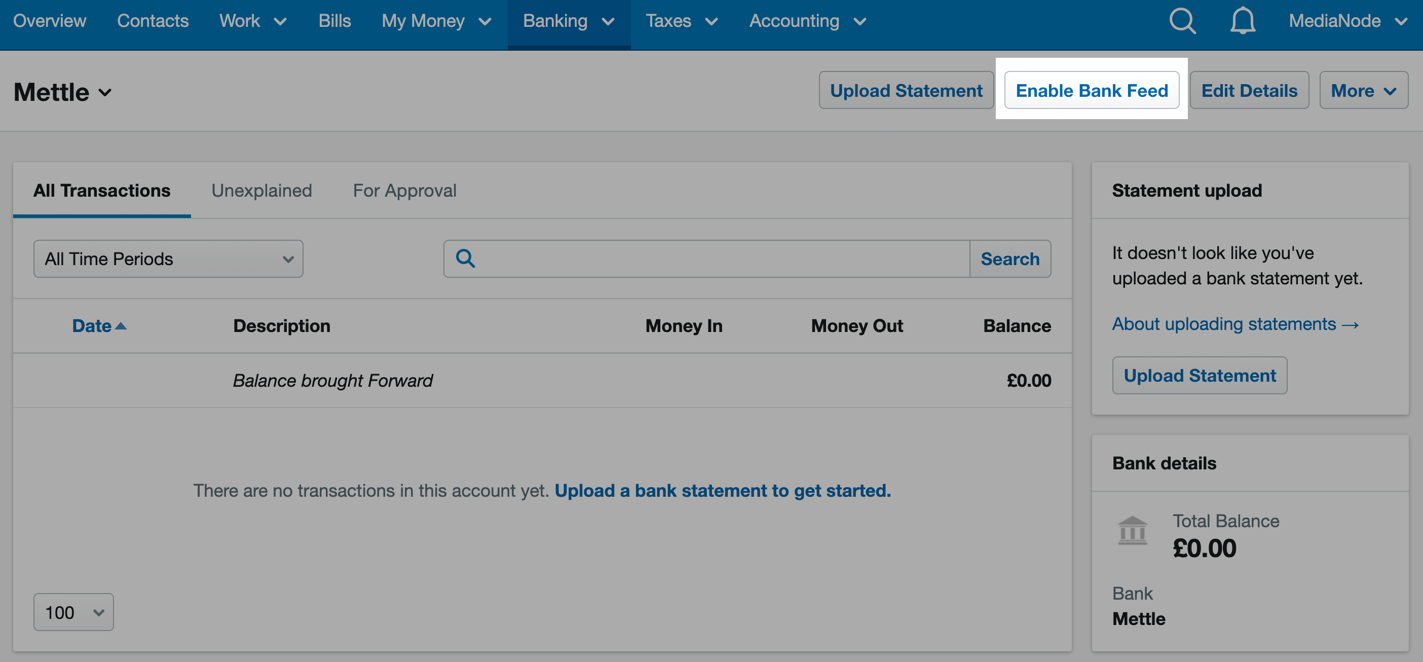 Enable a Mettle bank feed – FreeAgent