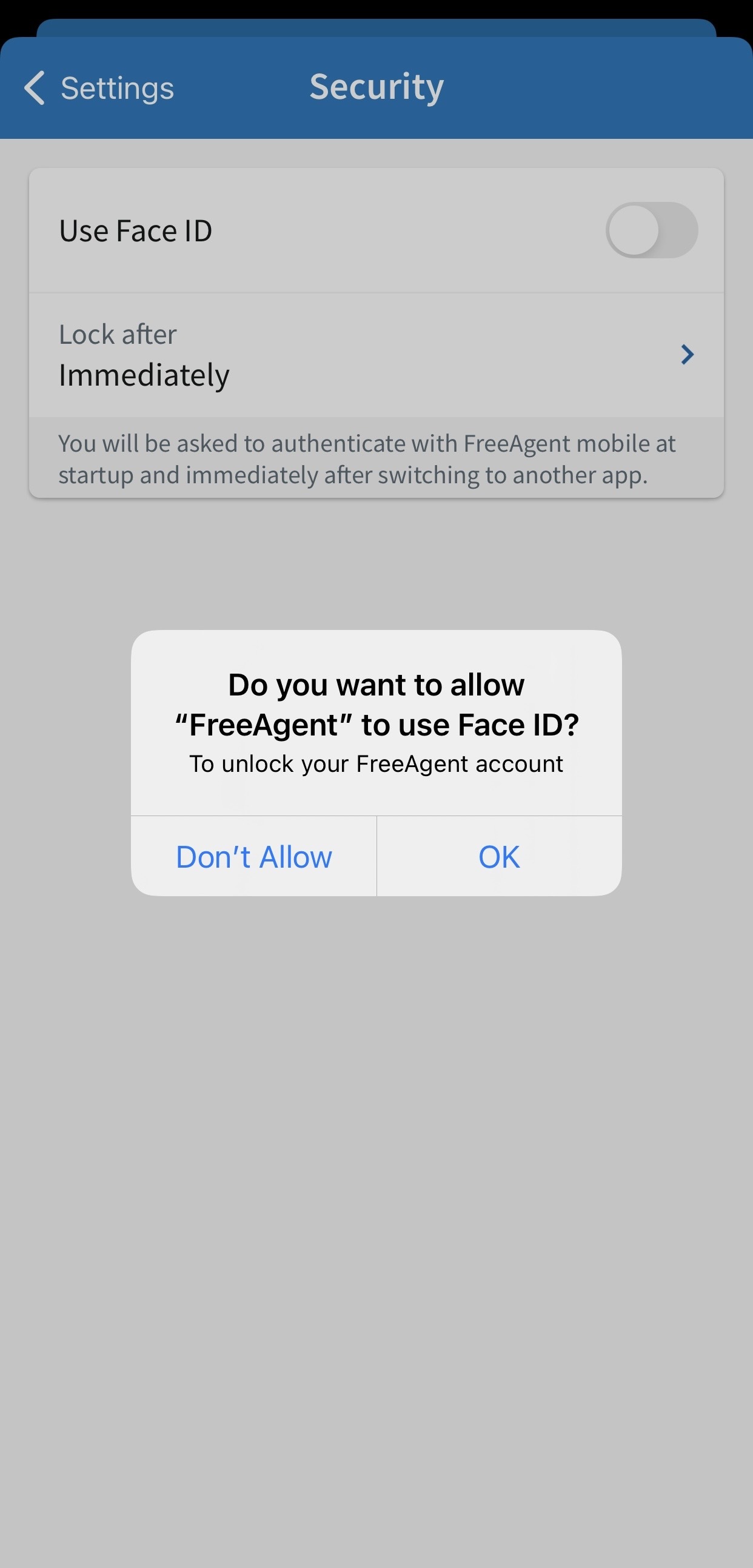 Log in to the FreeAgent mobile app on an iOS device using Touch ID or ...