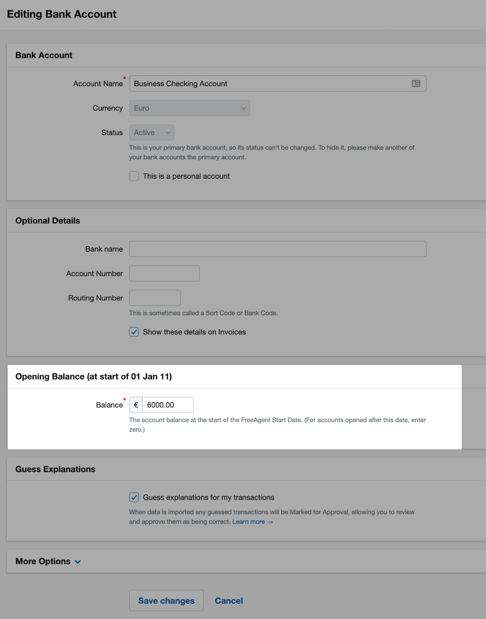 Enter your opening balances – FreeAgent
