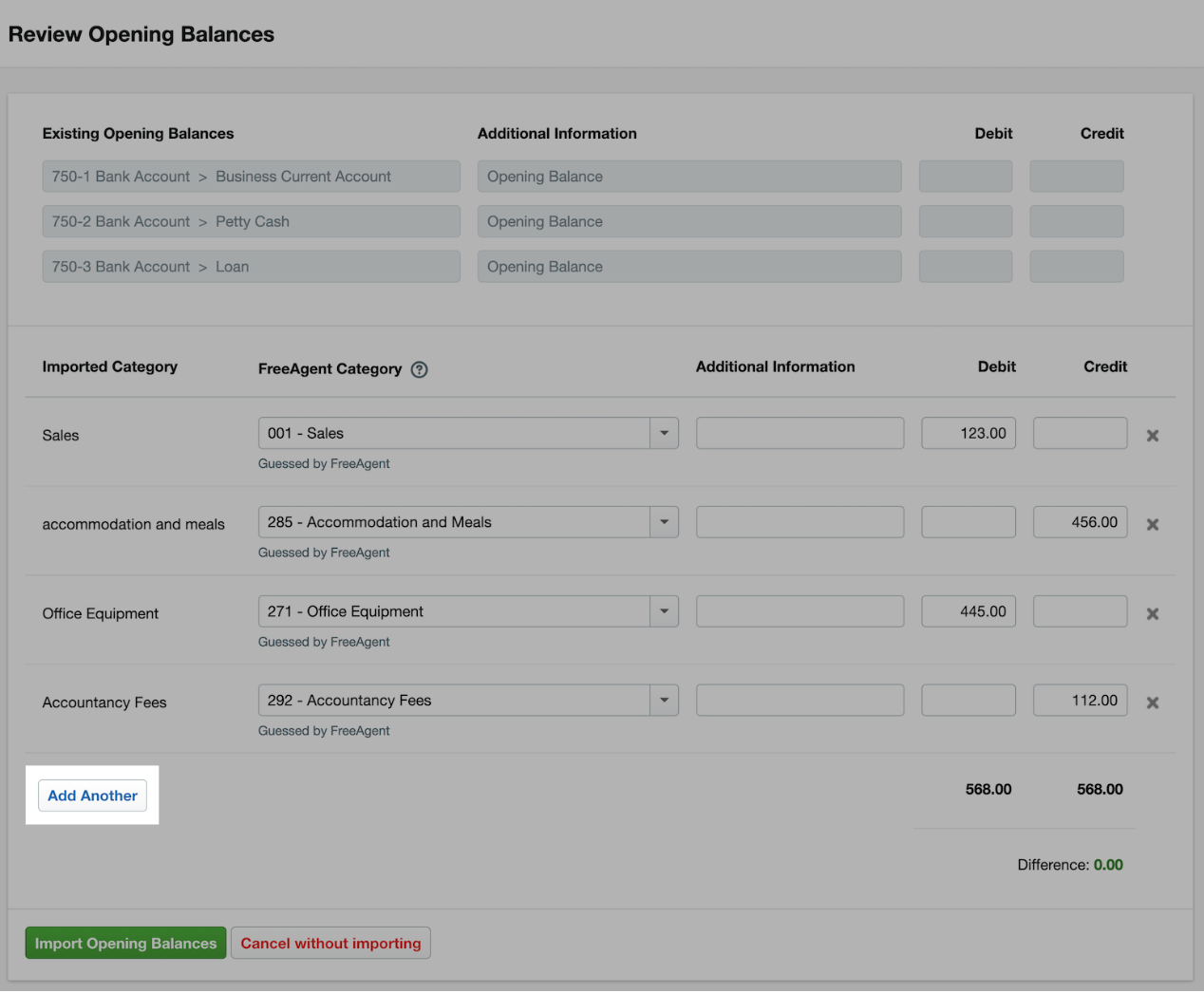 Import your opening balances – FreeAgent