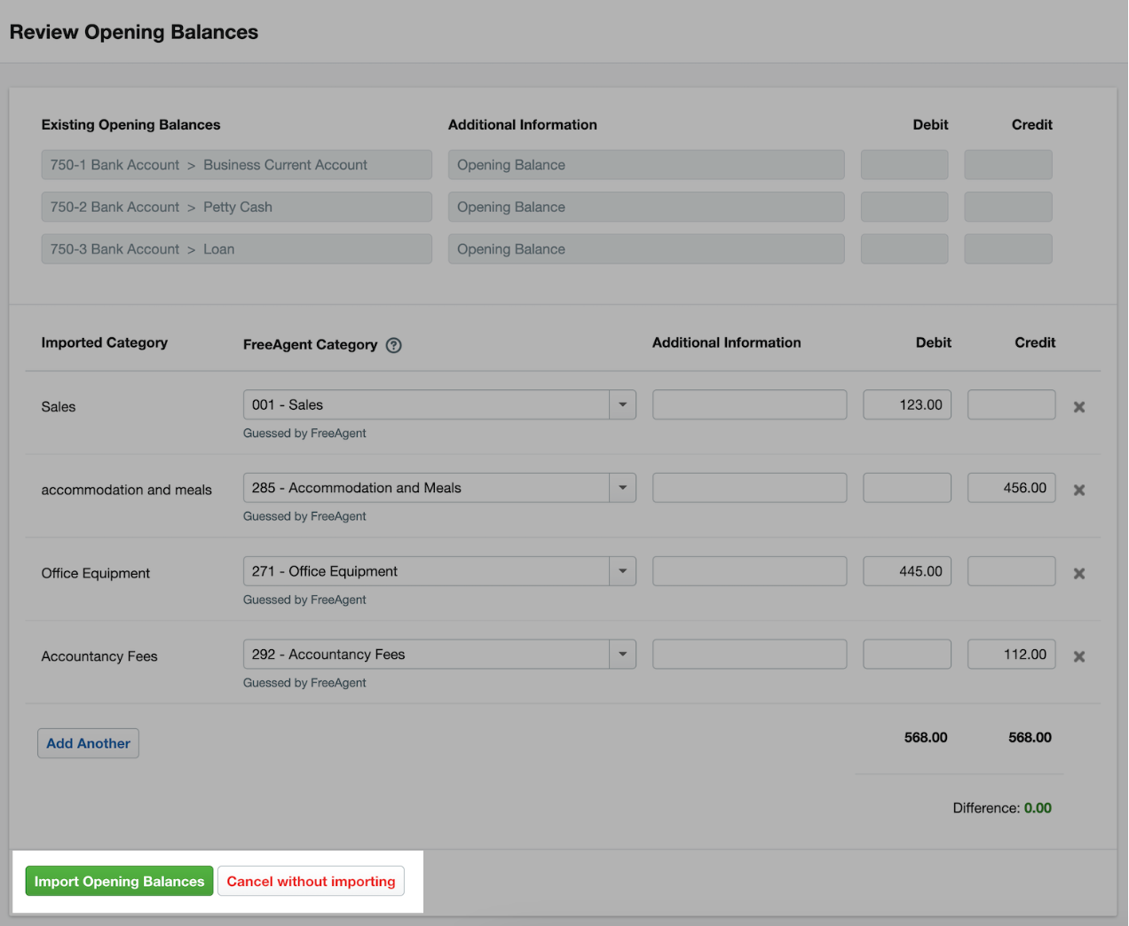Import your opening balances – FreeAgent