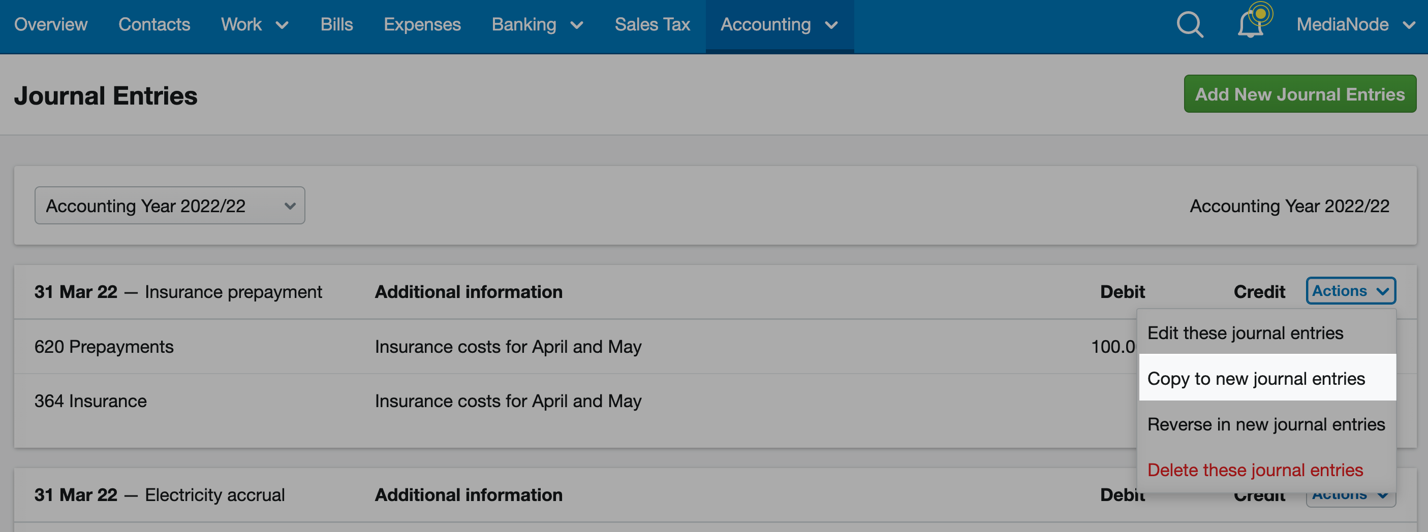 How To Copy Or Reverse Journal Entries FreeAgent