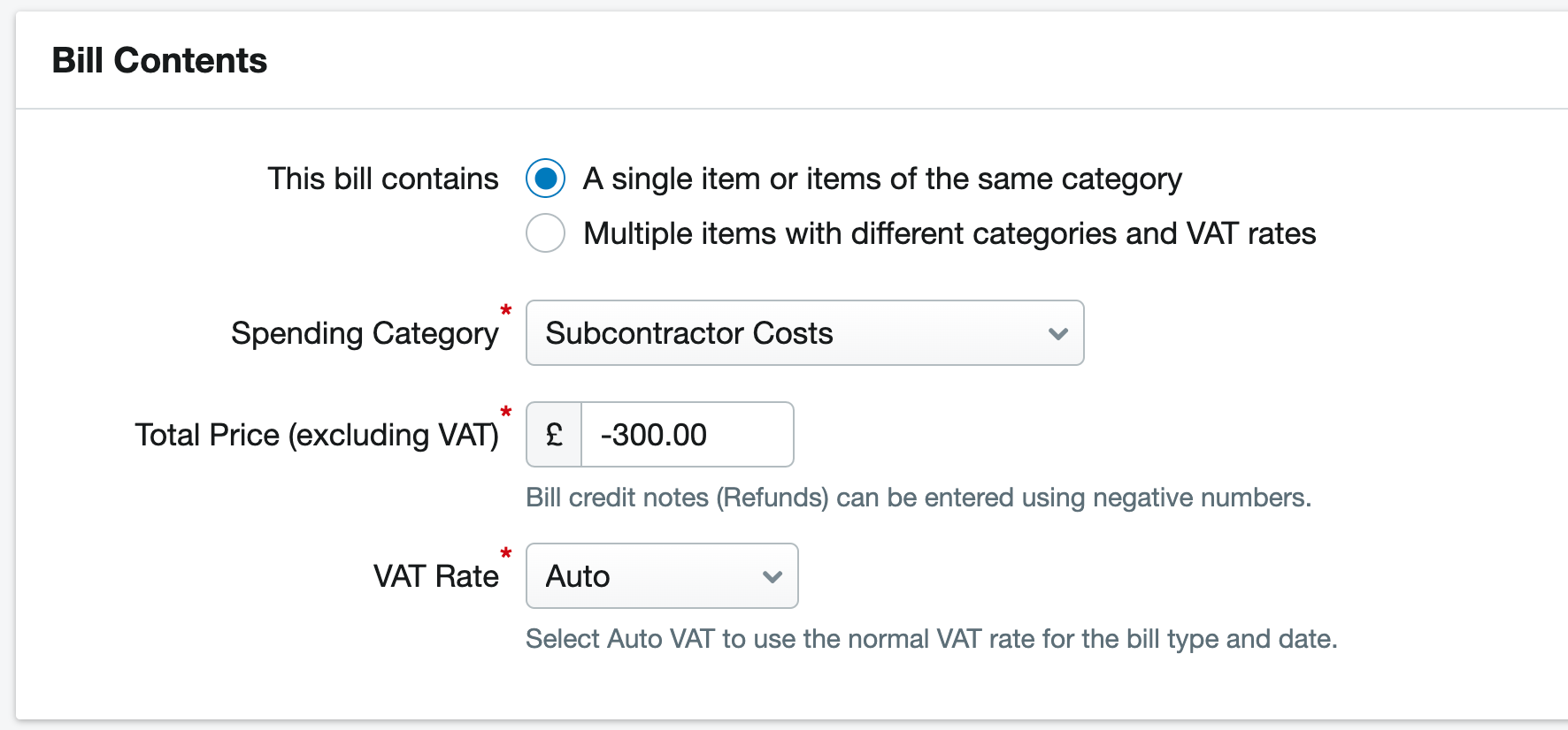 Net off a bill and bill credit note – FreeAgent