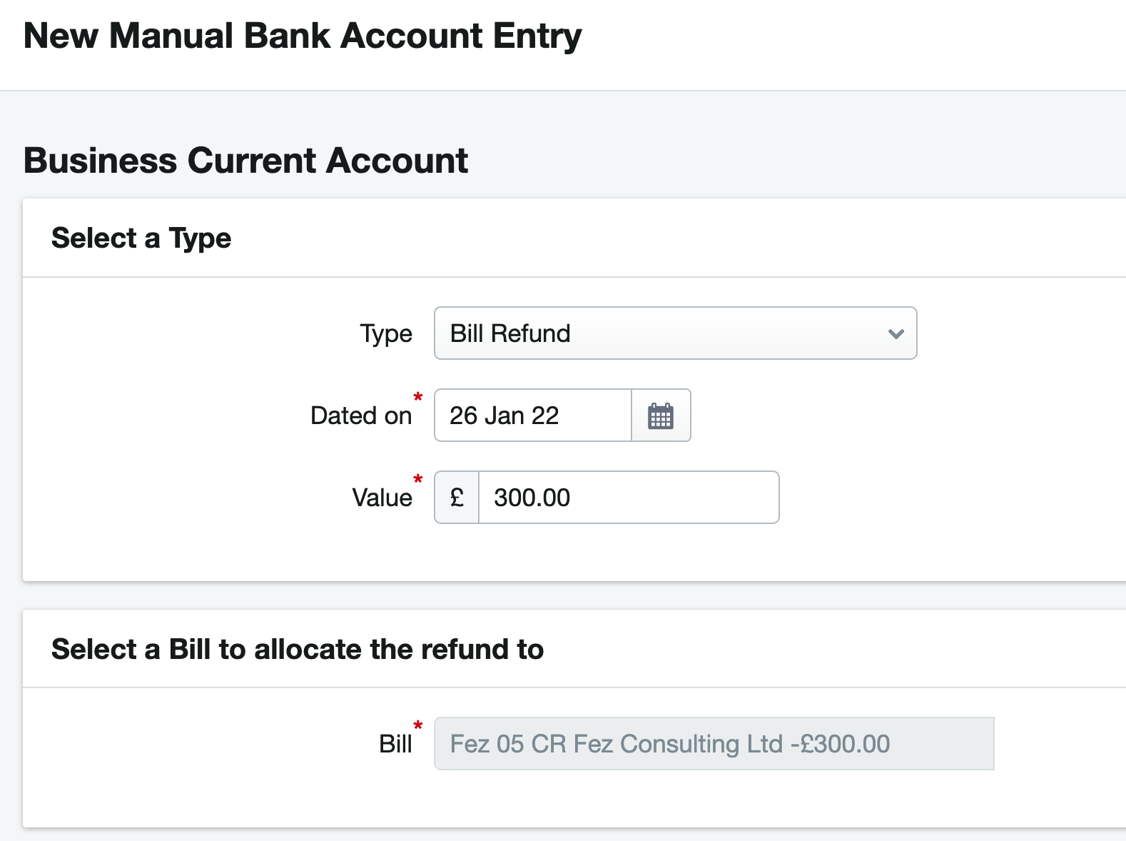 Net off a bill and bill credit note – FreeAgent